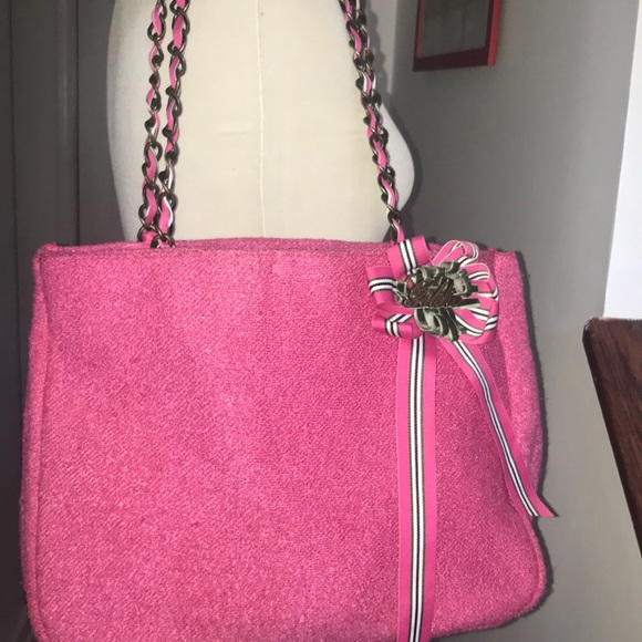 Goldie | Bags | Goldie Pink Tweed Wool Tote | Poshmark